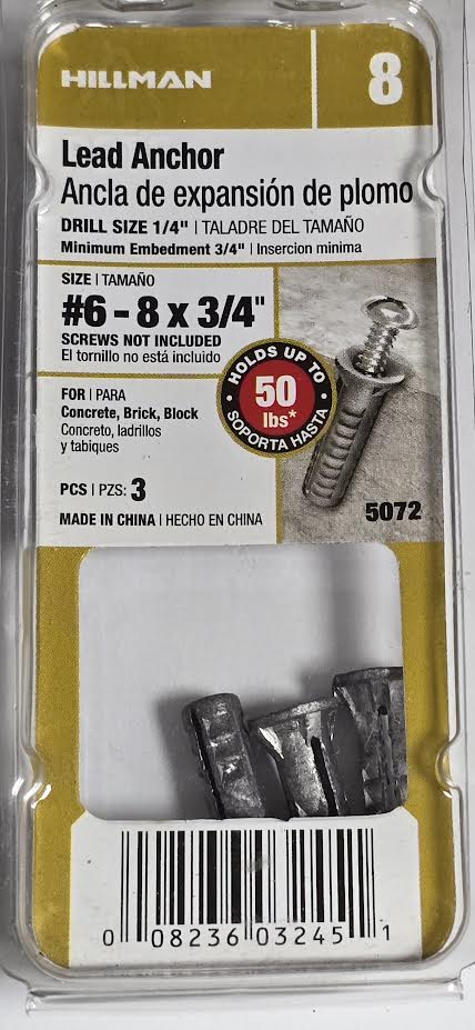 Lead Anchor #6-8 x 3/4" Hillman