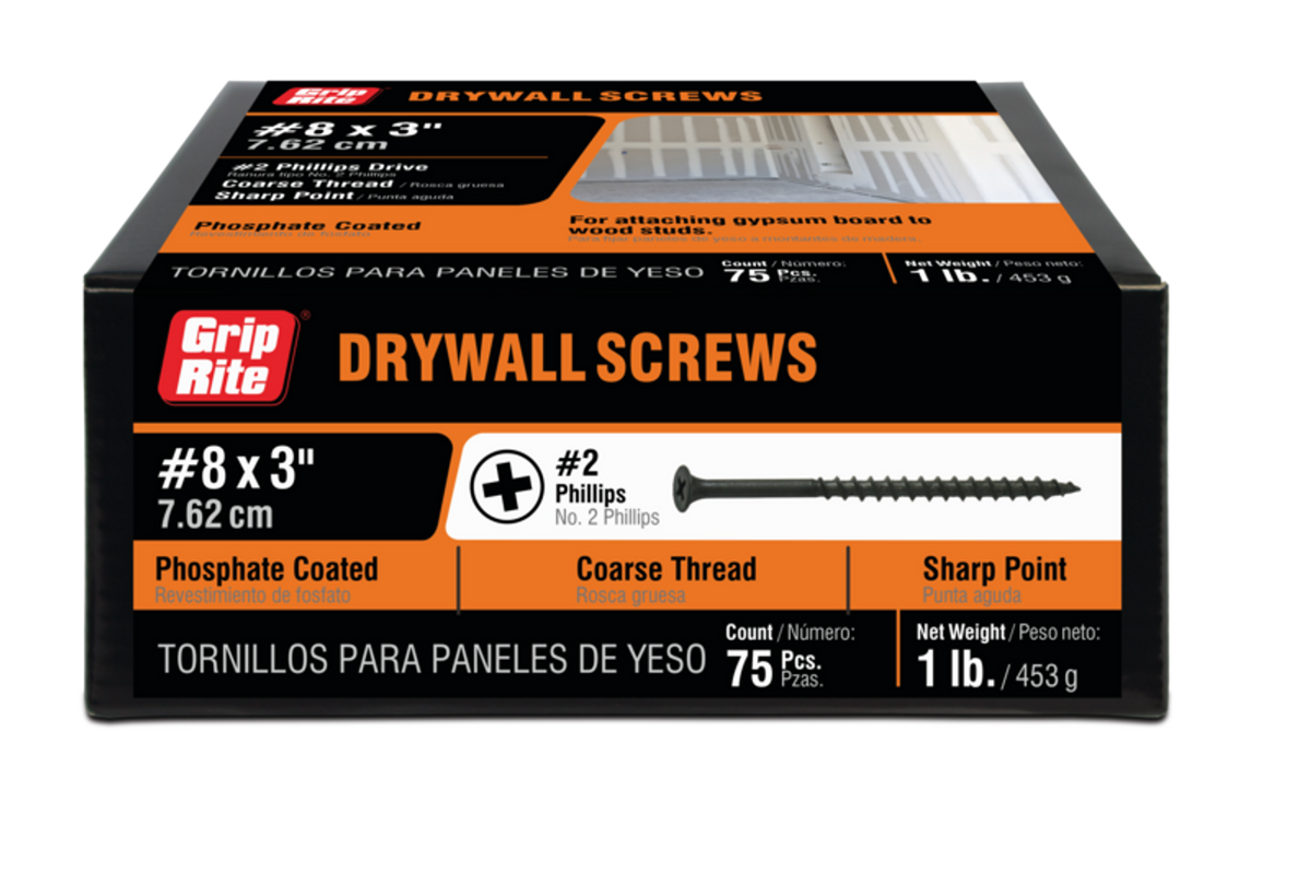 Drywall Screws #8 x 3" Grip Rite