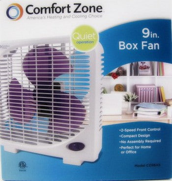 Box Fan 9" Comfort Zone – Table Top USA