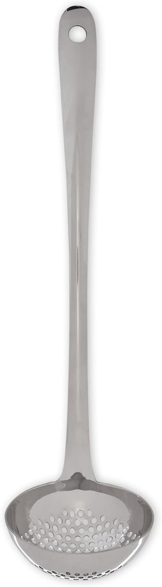 Straining Ladle | 13" Stainless Steel | Pierced Bowl for Draining | RS