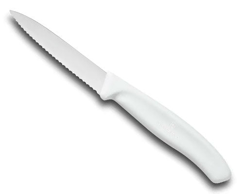 White Serrated Pointy Knife 4" Victorinox – Table Top USA