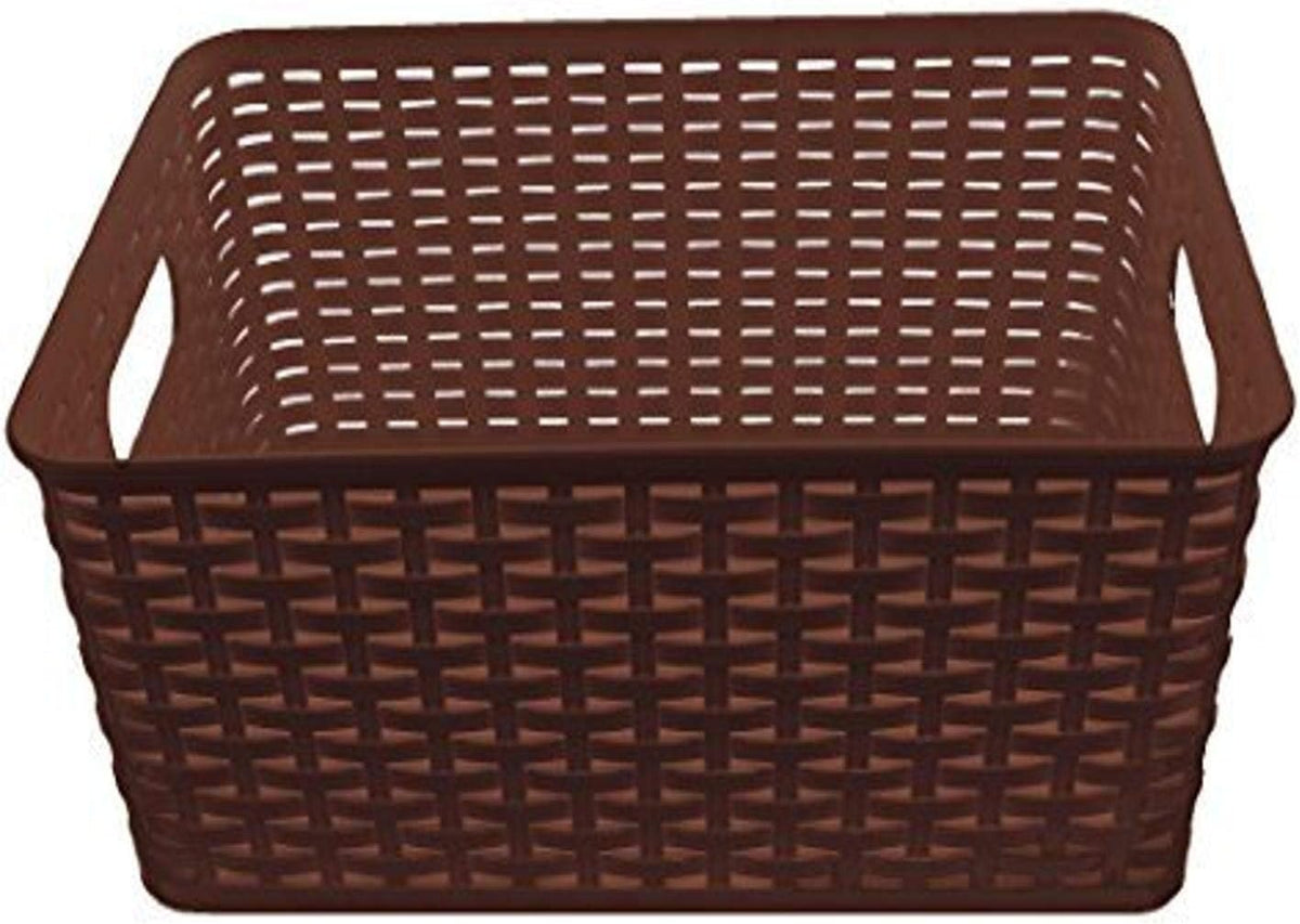 Storage Rattan Basket Deep Large Brown YBM