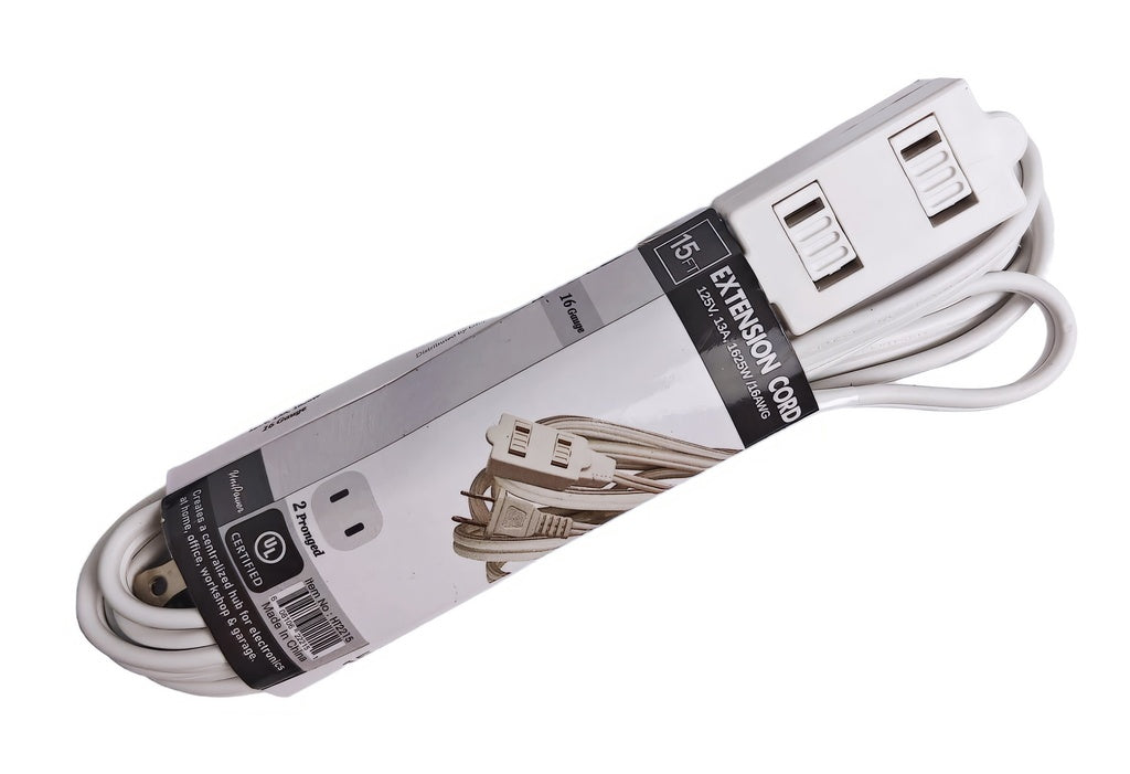 White Extension Cord 15FT Unipower – Table Top USA
