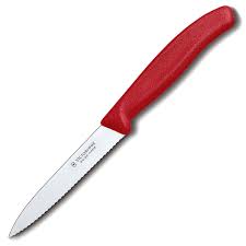 Red Serrated Pointy Knife 4" Victorinox