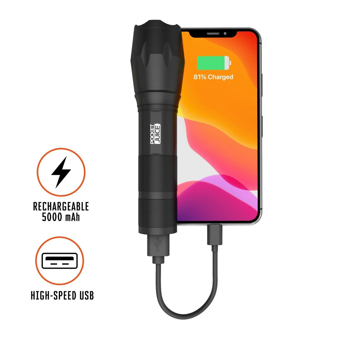 2-in-1 Portable Charger & Flashlight 2PK