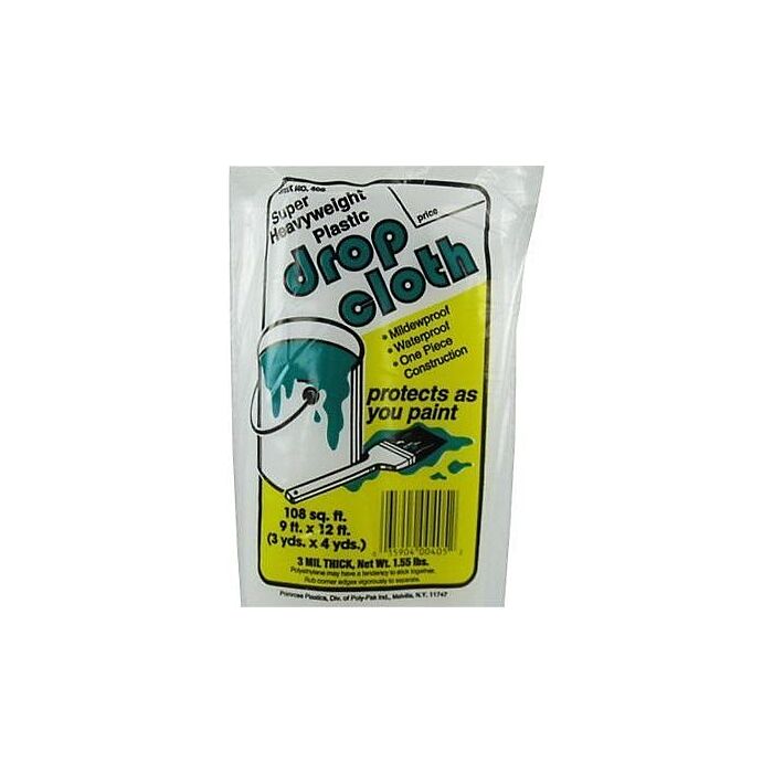 Drop Cloth 9FT x 12FT 3Mil Poly Pak